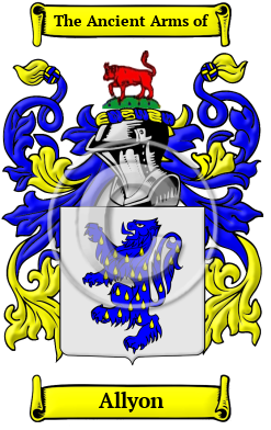 Allyon Name Meaning, Family History, Family Crest & Coats of Arms
