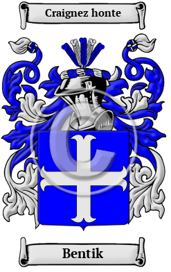 Bentik Name Meaning, Family History, Family Crest & Coats of Arms