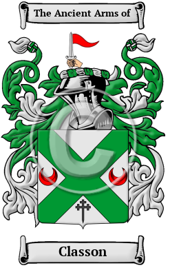 Classon Name Meaning, Family History, Family Crest & Coats of Arms