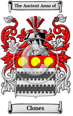 Clones Name Meaning, Family History, Family Crest & Coats of Arms