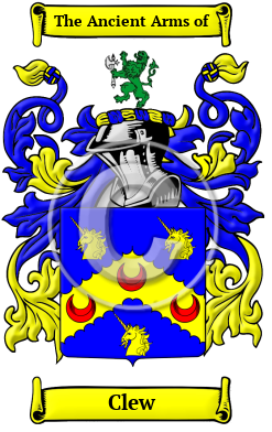 Clew Name Meaning, Family History, Family Crest & Coats of Arms