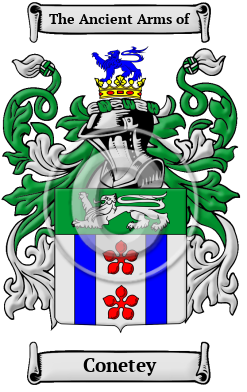 Conetey Name Meaning, Family History, Family Crest & Coats of Arms