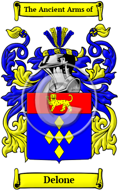 Delone Name Meaning, Family History, Family Crest & Coats of Arms