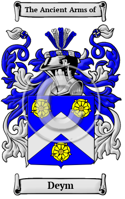 Deym Name Meaning, Family History, Family Crest & Coats of Arms