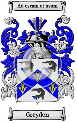 Greyden Name Meaning, Family History, Family Crest & Coats of Arms