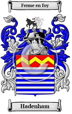 Hadenham Name Meaning, Family History, Family Crest & Coats of Arms