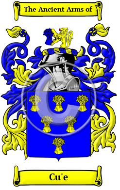 Cu'e Name Meaning, Family History, Family Crest & Coats of Arms