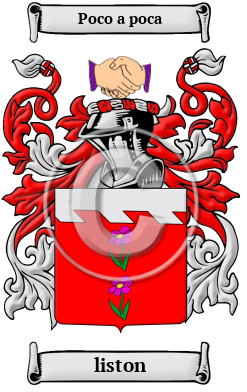 Liston Name Meaning, Family History, Family Crest & Coats of Arms