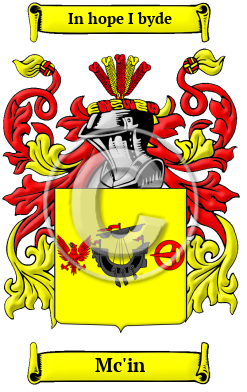 Mc'in Name Meaning, Family History, Family Crest & Coats of Arms
