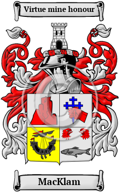 MacKlam Name Meaning, Family History, Family Crest & Coats of Arms