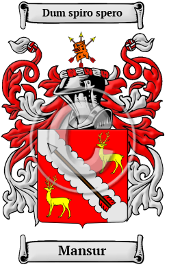 Mansur Name Meaning, Family History, Family Crest & Coats of Arms