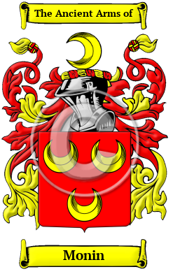 Monin Name Meaning, Family History, Family Crest & Coats of Arms