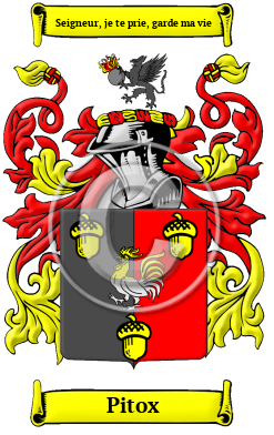 Pitox Name Meaning, Family History, Family Crest & Coats of Arms