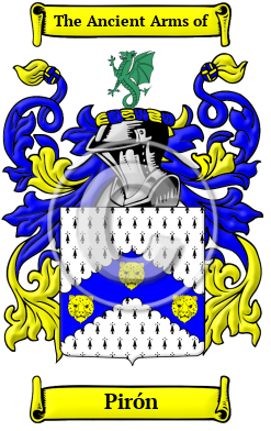 Pirón Name Meaning, Family History, Family Crest & Coats of Arms