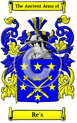 Re's Name Meaning, Family History, Family Crest & Coats of Arms