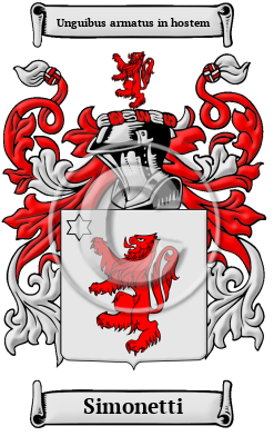Simonetti Name Meaning, Family History, Family Crest & Coats of Arms