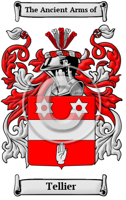 Tellier Name Meaning, Family History, Family Crest & Coats of Arms