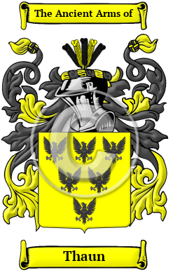 Thaun Name Meaning, Family History, Family Crest & Coats of Arms