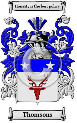 Thomsons Name Meaning, Family History, Family Crest & Coats of Arms