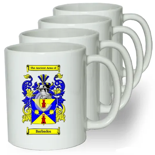 Barbados Coffee mugs (set of four) | HouseOfNames.com