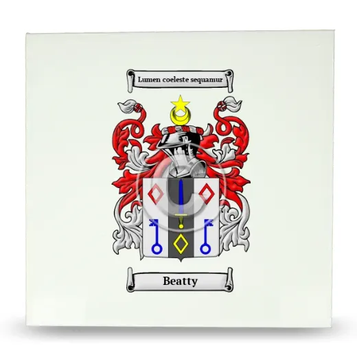 Beatty Large Ceramic Tile with Coat of Arms | HouseOfNames.com