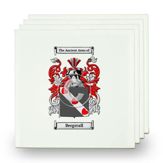 Bergstall Set of Four Small Tiles with Coat of Arms | HouseOfNames.com