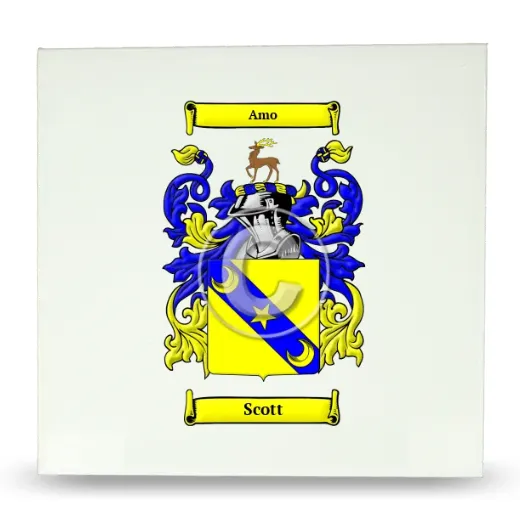 Scott Large Ceramic Tile with Coat of Arms | HouseOfNames.com