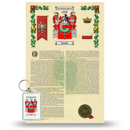 Sosnick Armorial History and Keychain Package | HouseOfNames.com