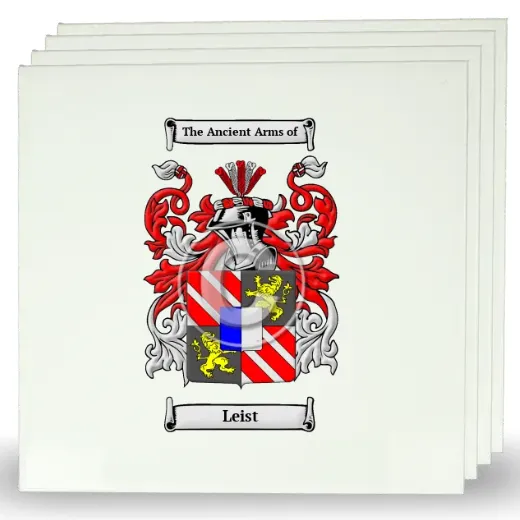 Leist Set of Four Large Tiles with Coat of Arms | HouseOfNames.com