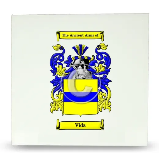 Vida Large Ceramic Tile with Coat of Arms | HouseOfNames.com
