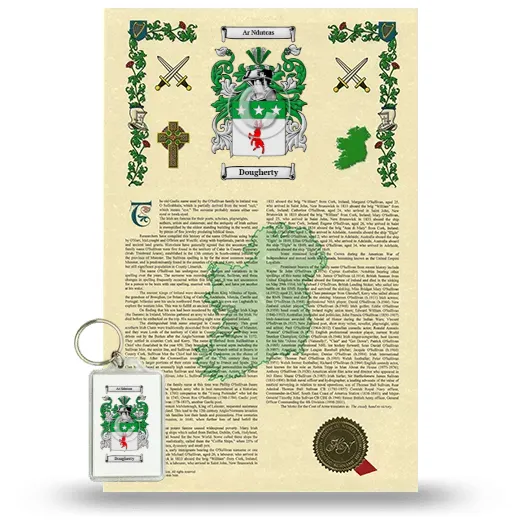 Dougherty Armorial History and Keychain Package | HouseOfNames.com