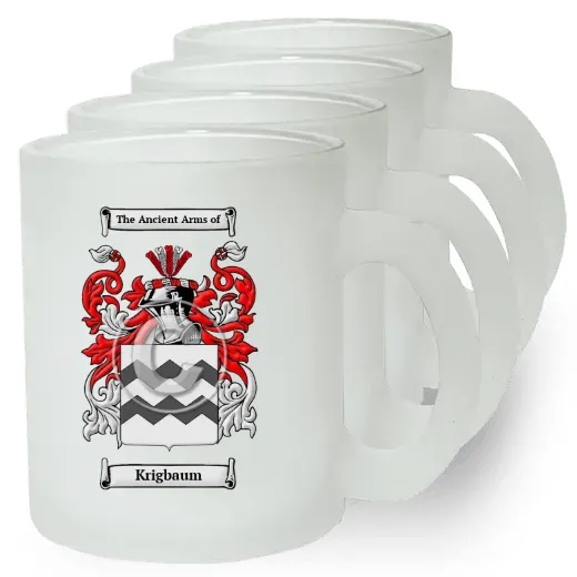 Krigbaum Set of 4 Frosted Glass Mugs | HouseOfNames.com